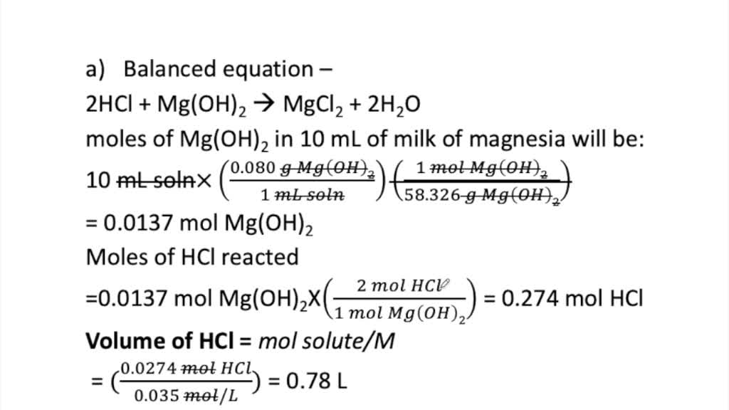 SOLVED: (a) Describe a preparation for magnesium hydroxide [Mg(OH)2] and predict its solubility ...