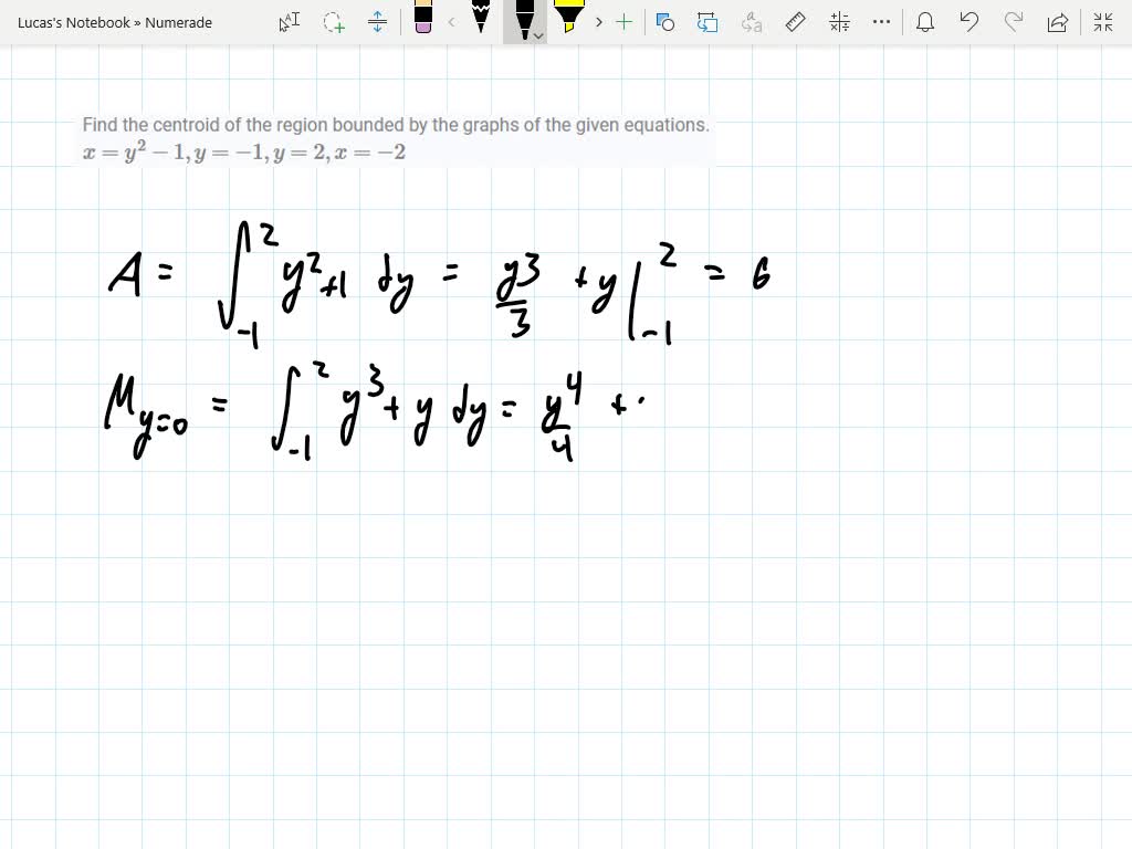 ⏩SOLVED:Find the centroid of the region bounded by the graphs of the ...