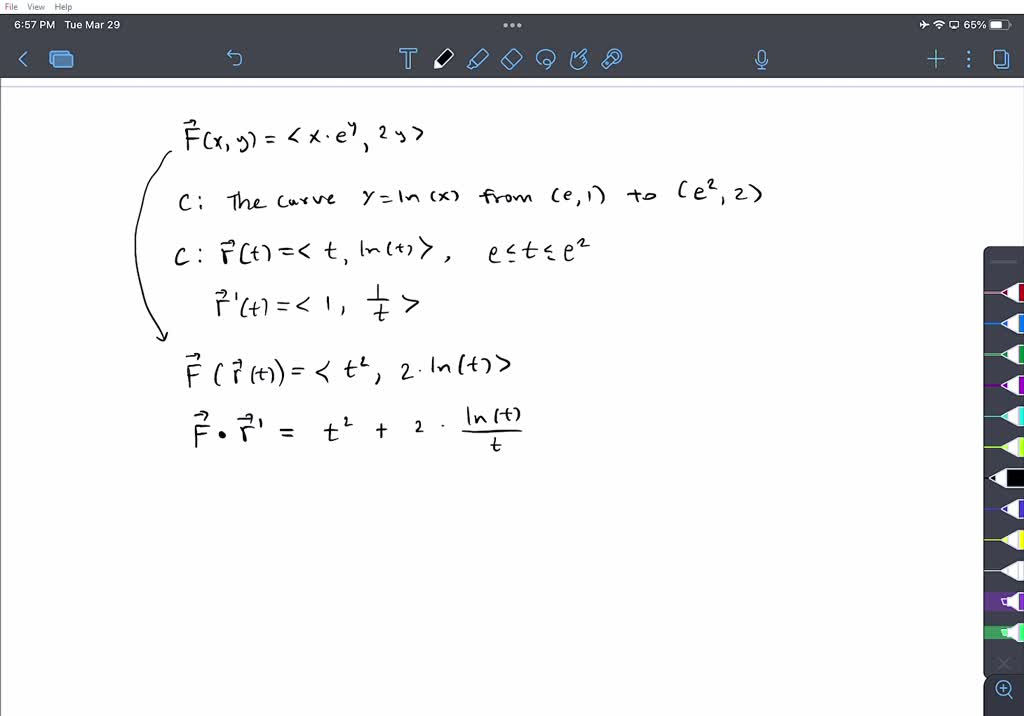 SOLVED:Find the work done by the given vector field 𝐅 along the ...