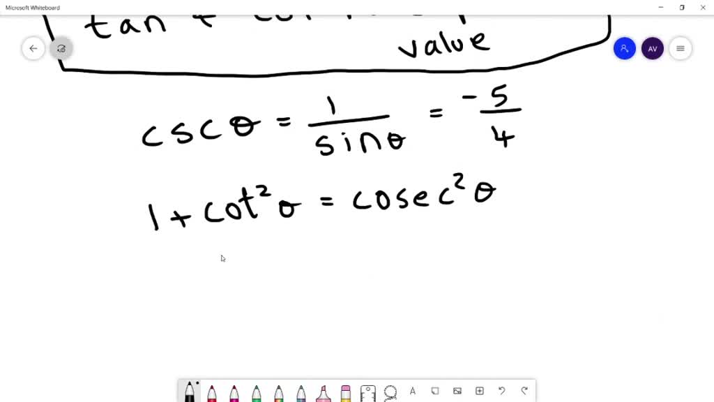 SOLVED:Find the five remaining trigonometric function values for each angle θ. See Example 8 ...