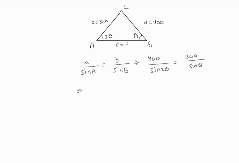 SOLVED: In Exercises 43–44, use the given measurements to solve the following triangle. Round ...