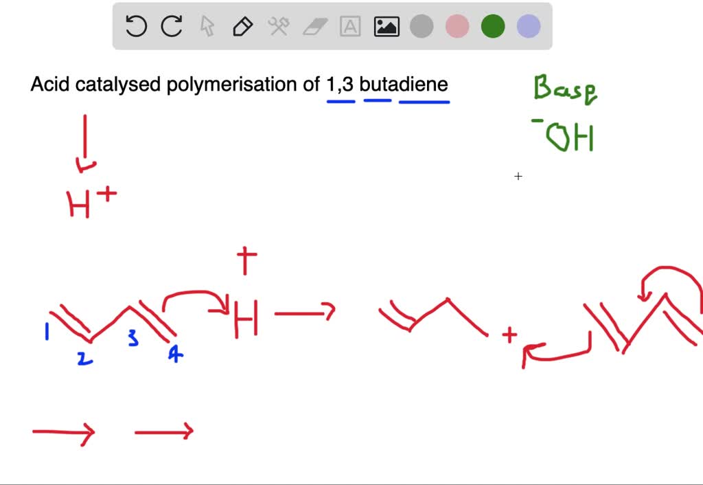SOLVED:Show the mechanism of the acid-catalyzed polymerization of 1,3 ...