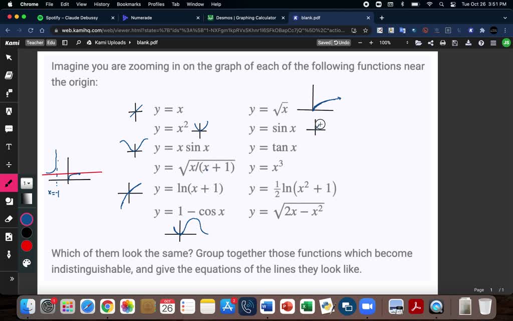 SOLVED:Imagine you are zooming in on the graph of each of the following ...