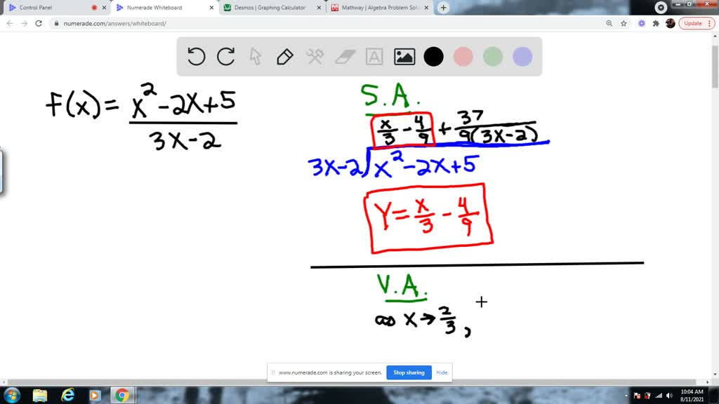 SOLVED:Complete the following steps for the given functions. a. Use polynomial long division to ...
