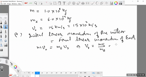 SOLVED:A meteor with a volume of 1.0 km^3 strikes the Earth at the ...