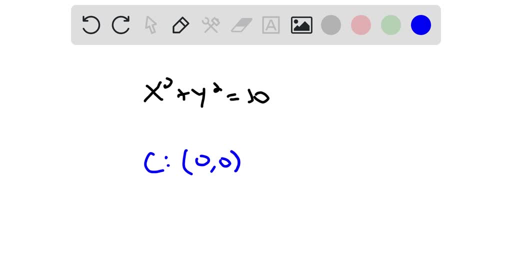 Solved Find The Equation Of The Circle Centered At The Origin In The U