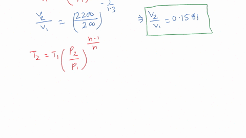 SOLVED:Air goes through a polytropic process with n=1.3 in a piston ...