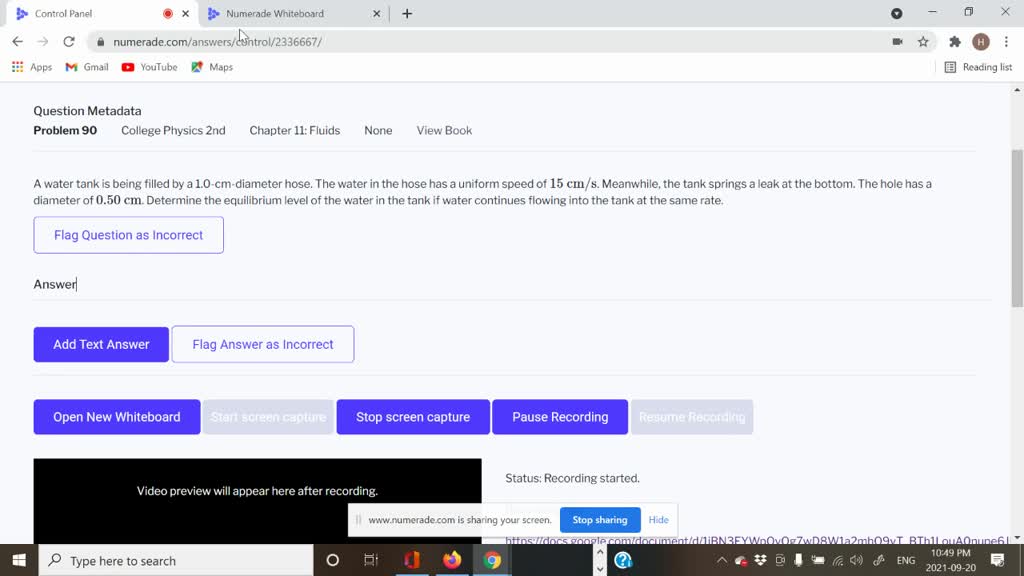 SOLVED:A spherical water tank is being filled by a 1-cm- diameter hose. The water in the hose ...