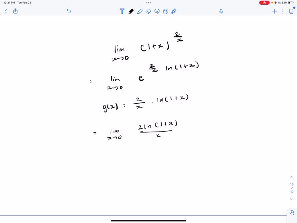 ⏩SOLVED:Calculate each limit in Exercises. limx →0(1+x)^2 / x | Numerade