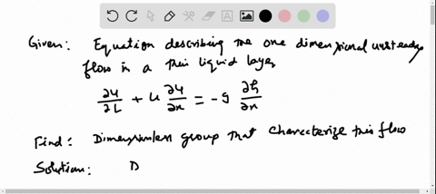 SOLVED: One-dimensional unsteady flow in a thin liquid layer is ...
