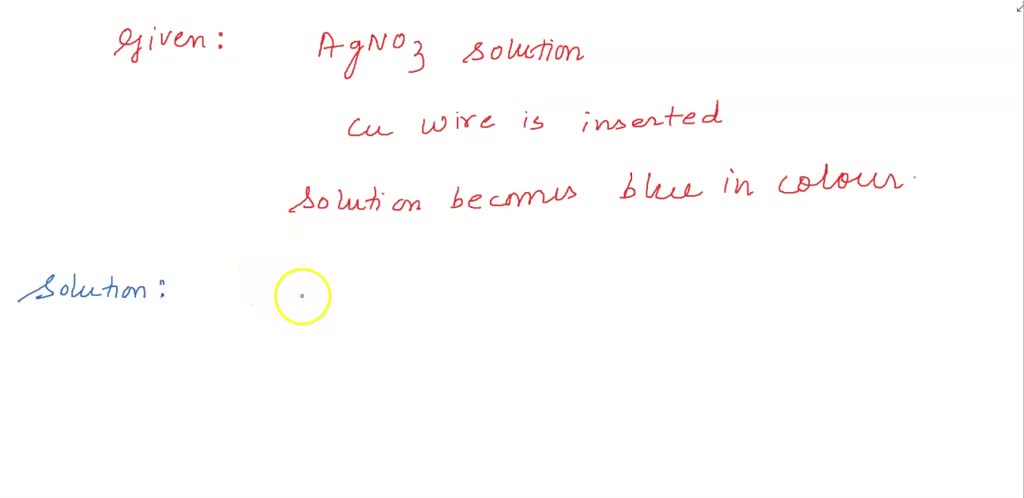 SOLVED:When a copper wire is placed in a solution of AgNO3, the ...