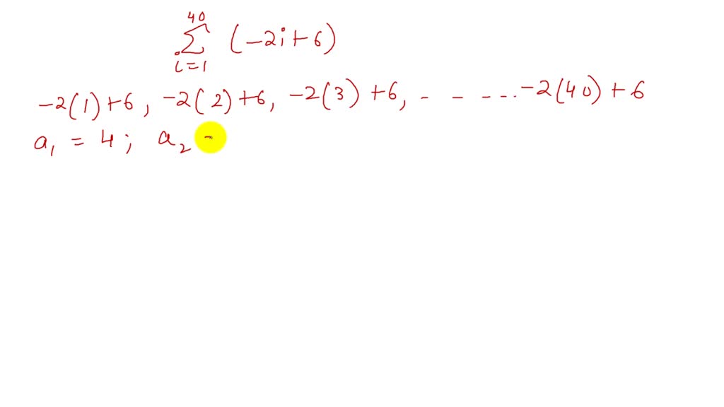 SOLVED:Write out the first three terms and the last term. Then use the ...