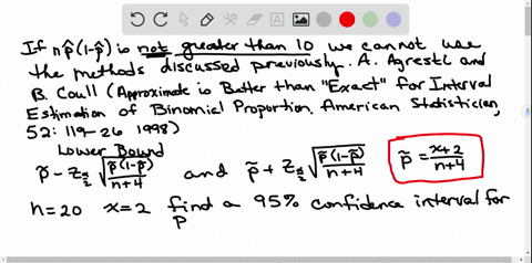 SOLVED:To deal with issues such as the distribution of p̂ not following ...