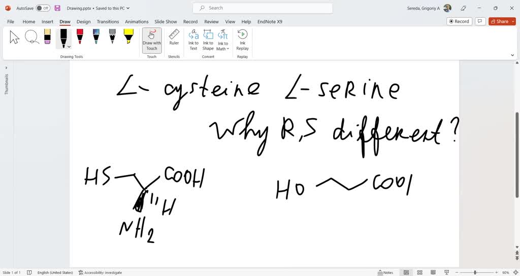 SOLVED:(a) What is the α-carbon configuration of L -cysteine in the R ...
