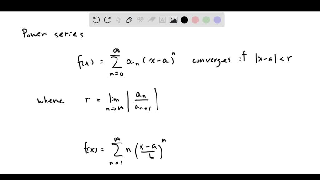 SOLVED:A power series is given. (a) Find the radius of convergence. (b ...