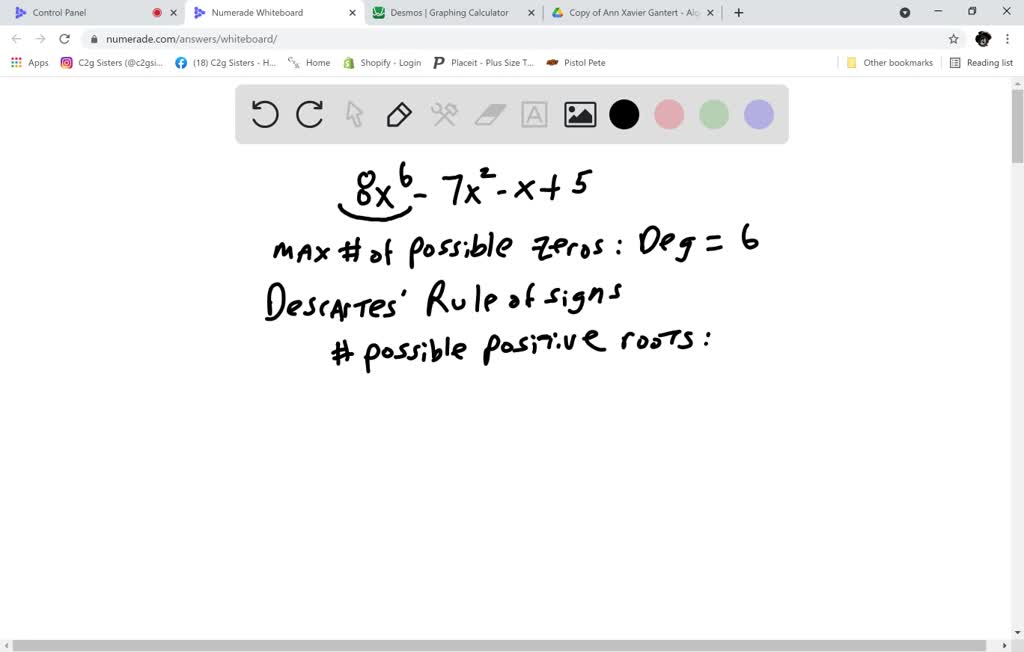 SOLVED Determine The Maximum Number Of Real Zeros That Each Polynomial 