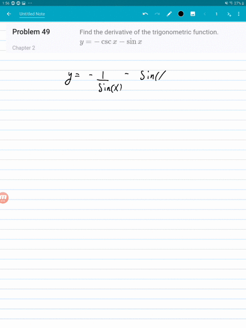⏩SOLVED:Find the derivative of the trigonometric function.… | Numerade ⏩SOLVED:Find the derivative of the trigonometric function.… | Numerade