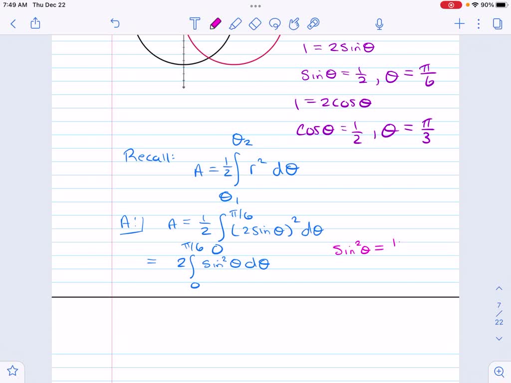SOLVED:Find the area of the described region. Common interior of r=2+2 ...