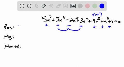 SOLVED:Use Descartes' Rule of Signs to find the number of possible ...