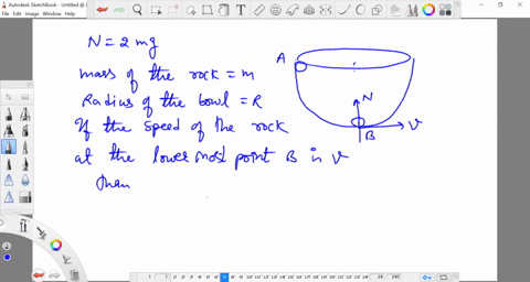 SOLVED:A small rock with mass m is released from rest at the inside rim of a large ...