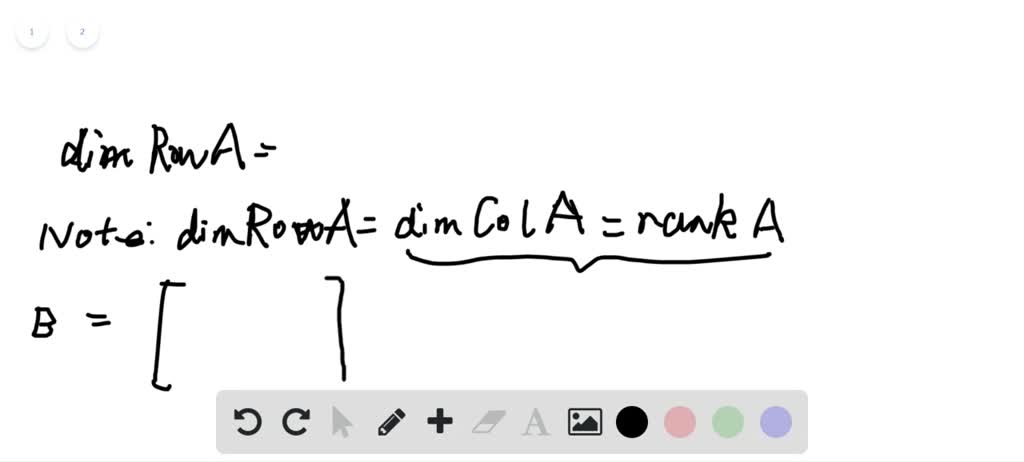 SOLVED:If a 6 ×3 matrix A has rank 3, find dim Nul A, dim Row A and ...