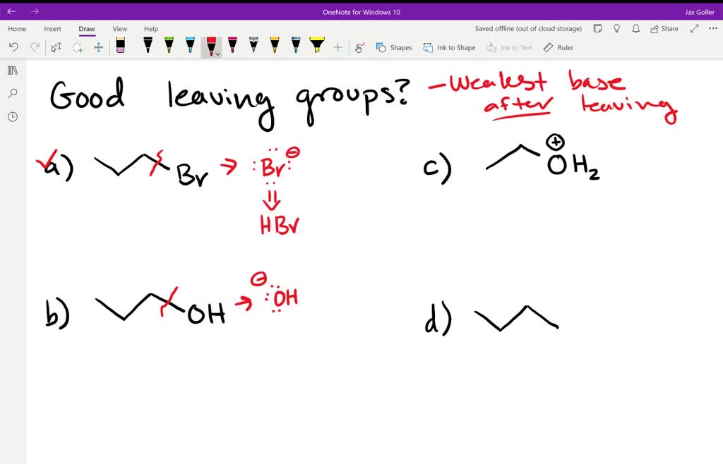 SOLVED:Which molecules contain good leaving groups?
