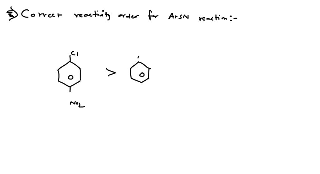 SOLVED:Identify correct reactivity order for ArSN reaction