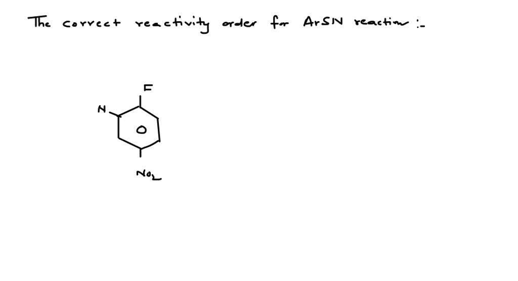 SOLVED:Identify correct reactivity order for ArSN reaction (a) i>ii ...
