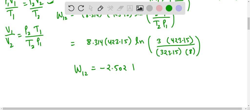 SOLVED:One mole of an ideal gas, CP=(7 / 2) R and CV=(5 / 2) R, is compressed adiabatically in a ...