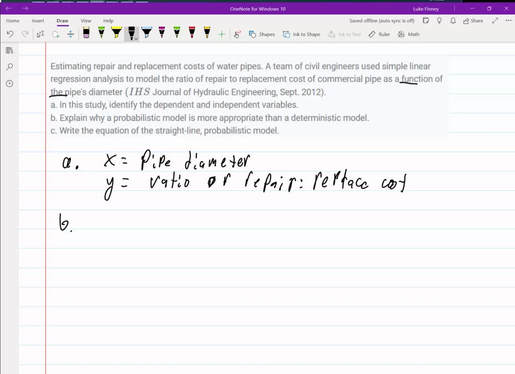 SOLVED:Consider the following pipeline renewal problem with the relevant data given in the table ...