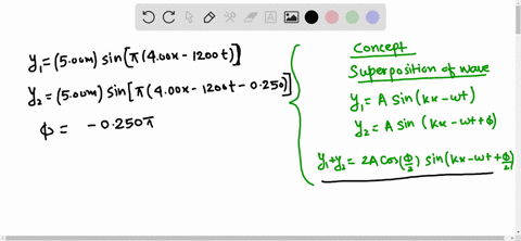 SOLVED:(a) Add two sinusoidal waves (b) 2 sin(5 x-1500 t) and 2 sin(5.1 ...