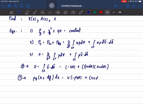 SOLVED:A jet of fluid with cross-sectional area A and mass density ...