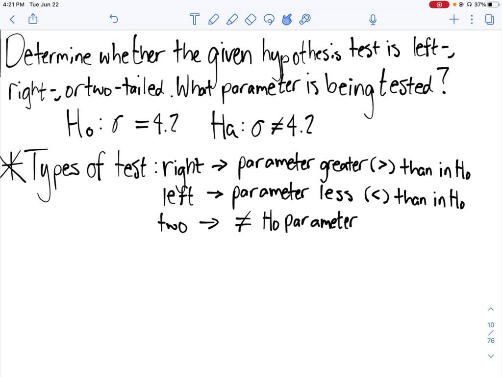 SOLVED:A null and alternative hypothesis is given. Determine whether ...