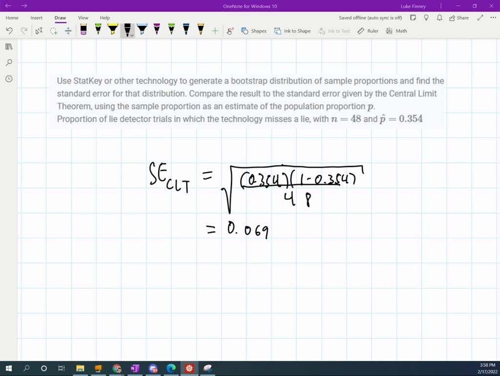 SOLVED:Use StatKey or other technology to generate a bootstrap distribution of sample ...