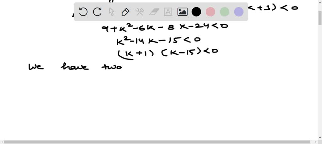SOLVED:Determine the range of values of k for which each of the following forms is positive ...