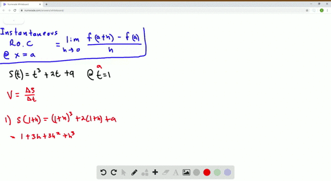SOLVED:Suppose the position of an object moving in a straight line is given by s(t)=t^3+2 t+9 ...