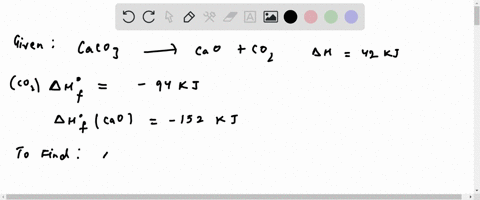 SOLVED:Given enthalpy of formation of CO2( g) and CaO(s) are -94.0 kJ ...