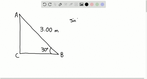 SOLVED:A right triangle has a hypotenuse of length 3.00 m, and one of its angles is 30.0^∘. What ...