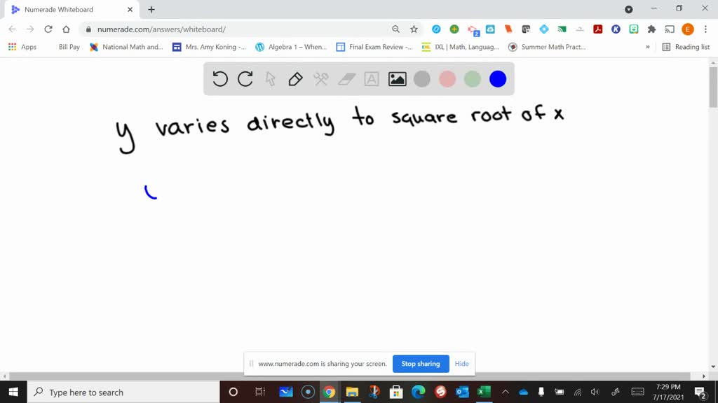 Solved Write An Equation That Expresses Each Relationship Use K As The Constant Of Variation A