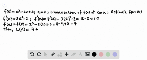 SOLVED: In Exercises 1-6, (a) find the linearization L(x) of f(x) at x=a . (b) How accurate is ...