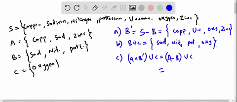 Consider the sample space S={ copper, sodium, nitrogen, potassium ...