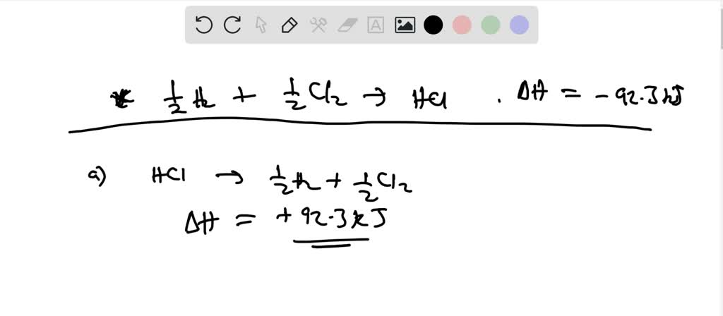 SOLVED:The formation of hydrogen chloride is exothermic: (1)/(2) H2( g ...