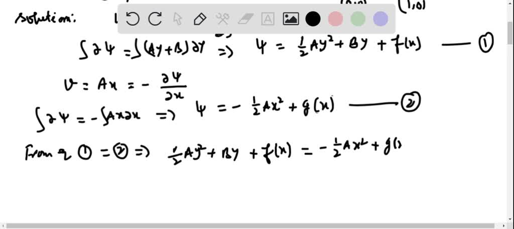 SOLVED:Consider the flow represented by the velocity field V⃗=(A y+B) î ...