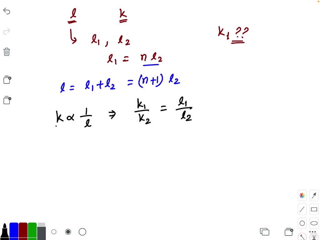 SOLVED A Simple Spring Has Length L And Force Constant K It Is Cut