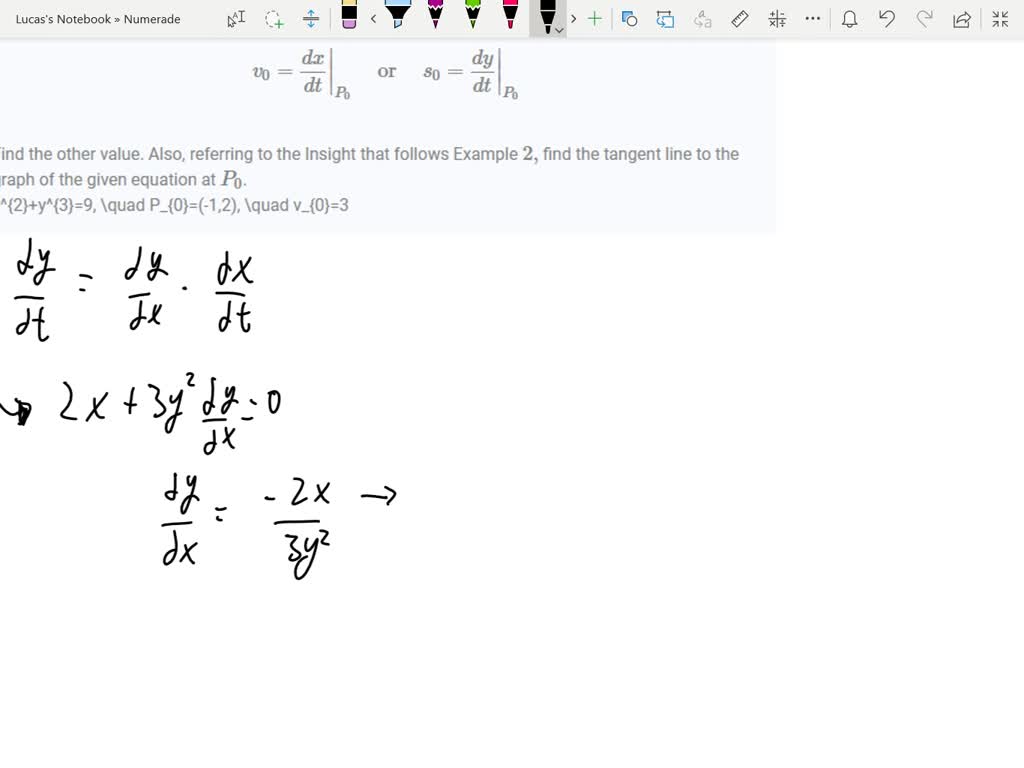 SOLVED:Variables x and y are functions of a parameter t and are related ...