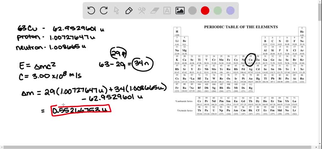SOLVED:What is the mass defect for copper- 63 if the mass of the ...
