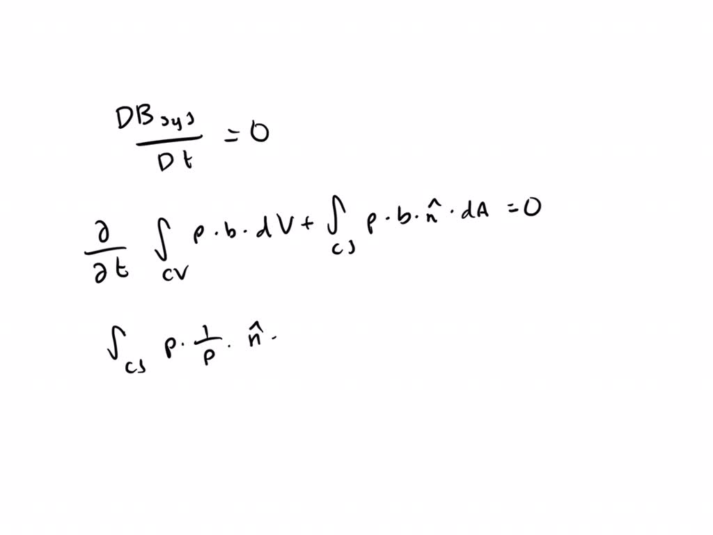 SOLVED: A special form of the transport theorem is known as the Reynolds transport theorem. This ...