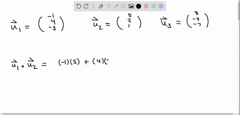 SOLVED:Determine which sets of vectors are orthogonal. [ -1 4 -3 ],[ 5 ...