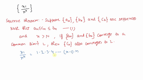 SOLVED:Use the Squeeze Theorem to establish convergence of the given ...