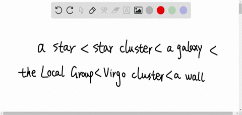 SOLVED:Place the following in order of size, from smallest to largest. a. a galaxy b. star ...